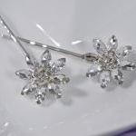 Wedding Hair Accessories - Rhinestone Flower Hair Slides - Vintage ...